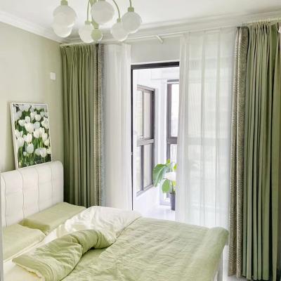 Cina Wholesale Ready Made Customized Blackout Home Multi-Color Blackout Linen Curtain LeafTape For Living Room in vendita