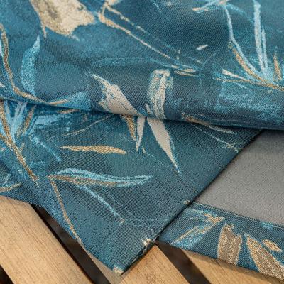 Cina Bamboo Gold Silk emboss Chinese Luxury Design High GSM Smooth Drape Blackout Curtains in vendita