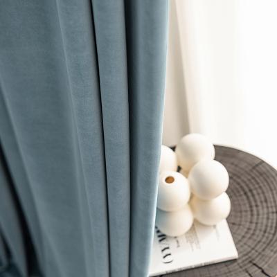 Cina Wholesale Grey blue haze blue Australian plush curtain solid color luxury flannel in vendita