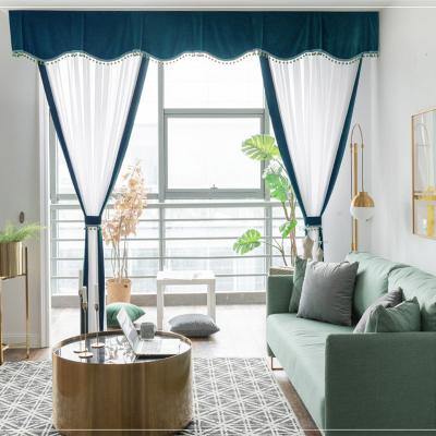Cina Wholesale Nordic style pure white yarn spliced velvet side curtain netting in vendita