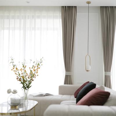 Cina Wholesale Solid color luxury satin modern simple Nordic shading jacquard texture curtain in vendita