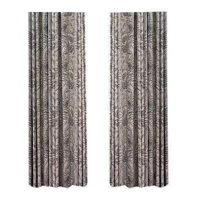 Cina Good sale Pastoral modern dark pattern yarn-dyed three-dimensional jacquard curtain in vendita