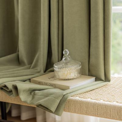 Cina Good sale Chenille herringbone modern simple solid color bay window curtain in vendita