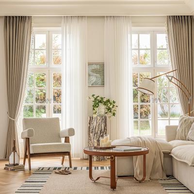 Cina Good sale Rayon French luxury modern retro Baroque heavy industry jacquard splicing lace curtain in vendita