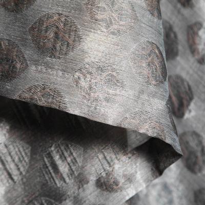 Cina Good quality Gold Silk Jacquard Luxury Transparent Curtain Yarn Wholesale in vendita