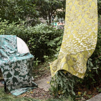 Cina Good quality Luxury modern European style Damascus imitation silk satin jacquard yarn-dyed curtain fabric in vendita