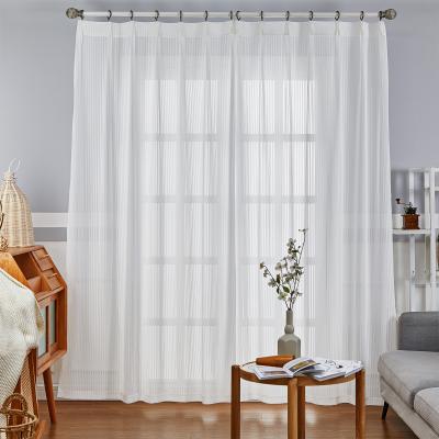 Cina Vertical Blinds Striped Dream Curtains Chiffon High Quality Sheer White Curtains Living Room Balcony Sheer Curtain Fabric in vendita