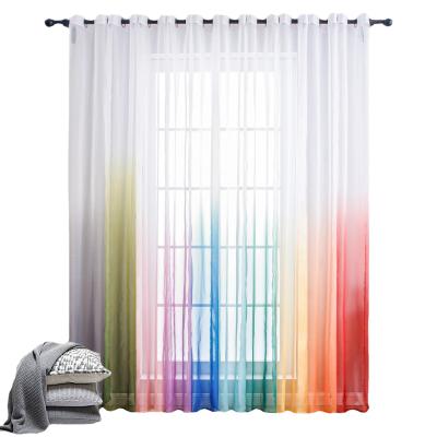 Cina Simple Gradient Colorful Noble High-quality Sheer Curtains Bedroom Curtains Living Room Window Curtain Fabric in vendita