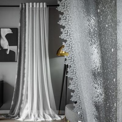 Cina New modern light luxury semi-shade grey gauze curtain living room balcony bedroom partition gauze curtain in vendita