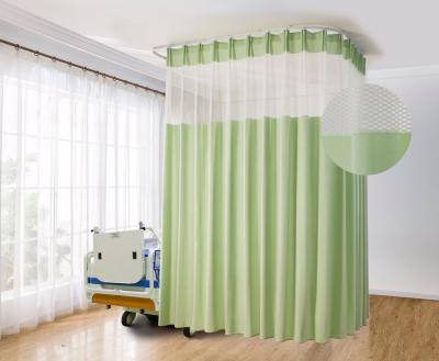 Cina 100% Polyester hospital curtains with nets dividers space privacy clinic finished curtains for hospitals in vendita