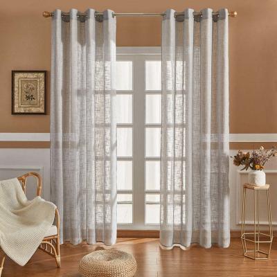 Cina Factory Solid Color Snowflake Warp Knitting Yarn Bedroom Window Living Room Sheer Curtain in vendita