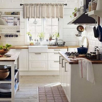 Cina Hot selling new Kitchen curtain half-window screen transparent valance set partition sheer curtain in vendita
