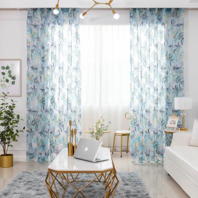 Cina Hot selling Hot Design Classic Environmental Style Tropical Plant Printed Sheer Curtain for Bedroom in vendita
