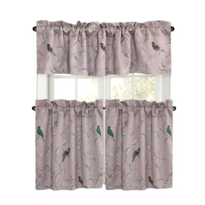 Cina Hot selling New High Quality Printed Bird And Leaf Curtains Kitchen Short Printed Curtain Fabric in vendita