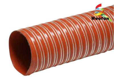 China Conducto flexible de alta temperatura del silicón del óxido de hierro de la tela revestida roja de la fibra de vidrio en venta