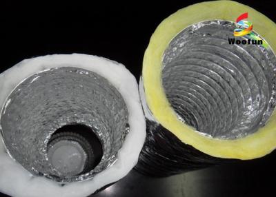 China Conductos flexibles aislados aluminio ignífugo de la fibra de vidrio del aire acondicionado en venta