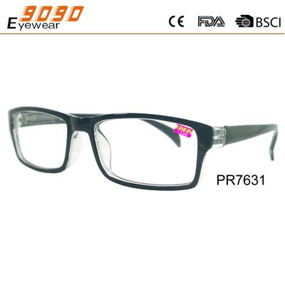 China Los vidrios de lectura de moda unisex, hechos del plástico, bisagra plástica, poder sonaron: 1,00 a 4.00D en venta