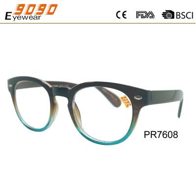 China 2018 vidrios de lectura plásticos de la moda, AClens y la bisagra plástica, metal adornan en el marco en venta