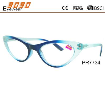 China Vidrios de lectura del ojo de gato hechos de piastic, bisagra de la primavera, conveniente para las mujeres en venta
