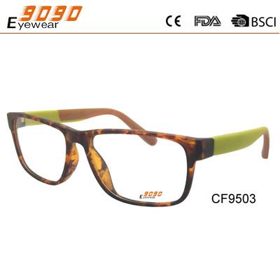 China Marco óptico de moda del CP, bisagra especial del metal, color del demi en el marco, conveniente para los hombres y las mujeres en venta