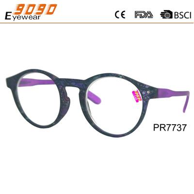 China Vidrios de lectura plásticos del nuevo del estilo de la moda color del precio competitivo, con caucho, bisagra de la primavera en venta