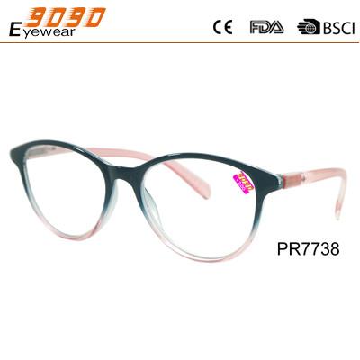 China 2018 nuevos vidrios de lectura del diseño con PCframe, la bisagra de la primavera, convenientes para los hombres y las mujeres en venta