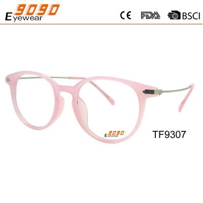 China El marco óptico de moda TR90, templos de la señora del acero inoxidable con extremidad plástica en venta