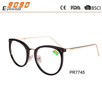 China 2018 gafas de lectura de nuevo diseño con un pasador en el marco, templo de metal, adecuado para hombres y mujeres en venta
