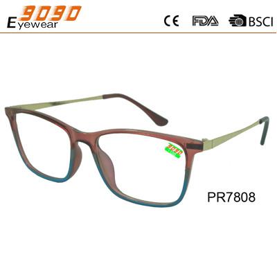 China Los vidrios de lectura de moda, hechos del plástico, metal el templo, conveniente para los hombres y las mujeres en venta