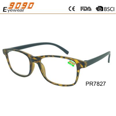 China Vidrios de lectura de moda, hechos del plástico, bisagra plástica, dos pernos en el marco. en venta
