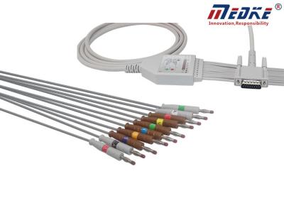 Cina cavo undetachable di elettrocardiogramma di HP con 10 il perno della banana dei Leadwires AHA M3702C in vendita