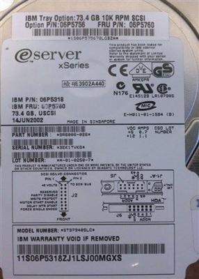 Cina Drive del hard disk 06P5756 06P5760 73 GB 10K SCSI del server di IBM in vendita
