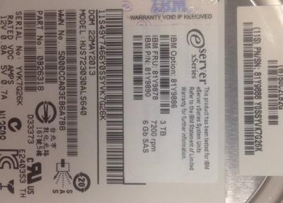Cina Drive del hard disk 81Y9886 5185 3TB 7.2K SRS 3,5 DS3512 del server di IBM in vendita