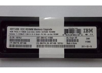 Cina memoria 49Y1406 PC3L-10600 1333MHZ del server di CEE CL9 1RX4 1.35V IBM di 4GB LP Rdimm DDR3 in vendita