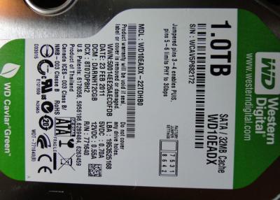 中国 6 Gb/s WD10EADX 7200 RPM SATA 3.5 のインチ IntelliPower 1 つの TB 32 MB のキャビアの緑のハード ディスク 販売のため