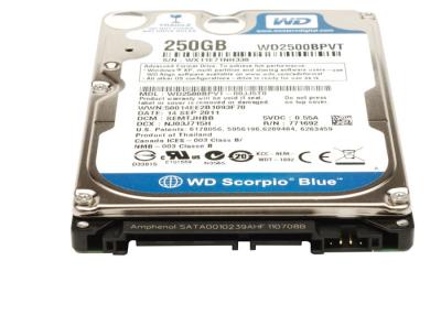 中国 WD SATA 3 Gb/s WD2500BPVT 2.5 インチ 9.5 mm のサーバー ハードディスク・ドライブ 5400 RPM 250 GB 販売のため