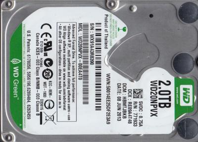 Cina 8 TB a 2.5 pollici del drive del hard disk WD20NPVX SATA 6 Gb/s IntelliPower 2 del server di verde di MB WD in vendita