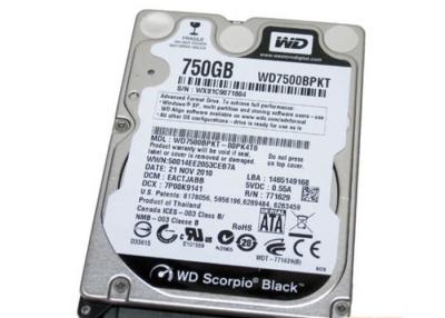 Cina 7200 GB a 2.5 pollici rigidi 16 di MB WD del disco 3 Gb/s di giri/min. WD7500BPKT SATA 750 di nero di scorpione in vendita