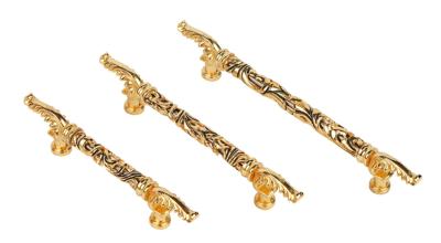 China A tração do hardware da parte alta segura o ouro a céu aberto floral do teste padrão 24K chapeado à venda