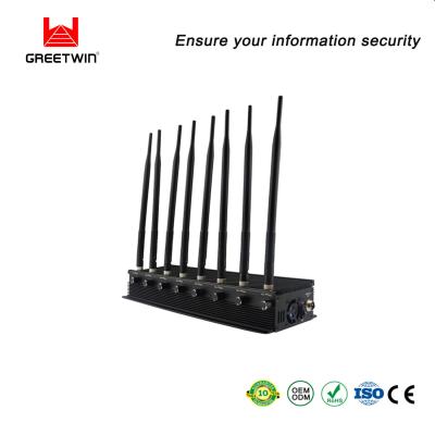 Cina portatile da tavolino di GSM 2g 3G 4G 5g dell'emittente di disturbo del segnale delle antenne 2.5dBi 8 in vendita