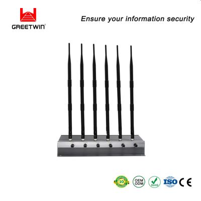 中国 携帯電話2G 3G 4G Wifiの妨害機6バンド38W調節可能な出力電力信号のブロッカー 販売のため