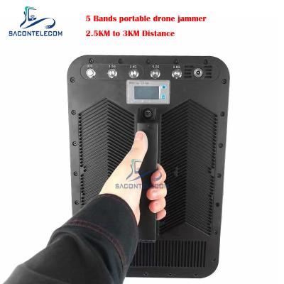 China Escudo direccional Drone Signal Jammer Blocker 5 bandas 135w 2500 metros en venta
