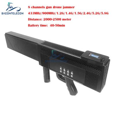 Cina 8 bande 200w alta potenza a lunga distanza pistola anti-drone segnale jammer blocker in vendita