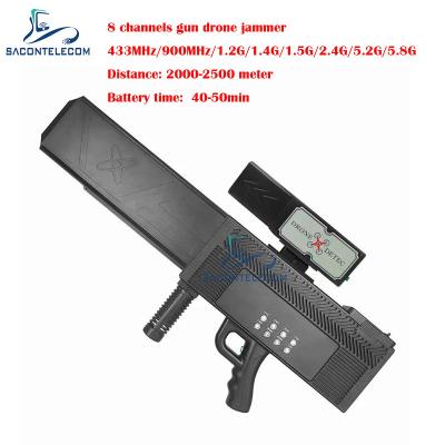 Cina 8 bande 200w alta potenza a lunga distanza pistola anti-drone segnale jammer blocker in vendita