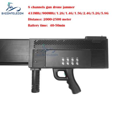 Cina 8 bande 200w alta potenza a lunga distanza pistola anti-drone segnale jammer blocker in vendita