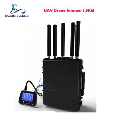 Cina Emittente di disturbo impermeabile IP55 1.5km Manpack del segnale del fuco del UAV costruito in batteria in vendita