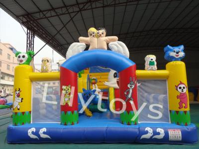 China cidade inflável colorida do divertimento do pvc de 12m * de 8m 0.55mm para inflatables alugado do partido à venda
