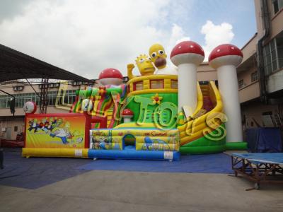 China leão-de-chácara inflável verde vermelho do parque de diversões de Simpsons, 15m * 8m EN15649 à venda