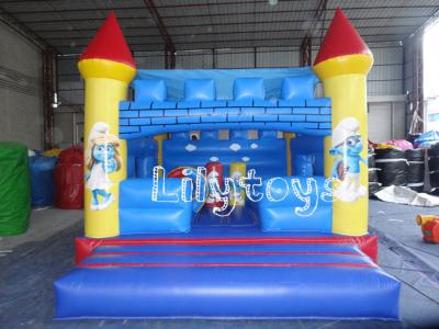Cina mini buttafuori gonfiabili di Puffi blu di colore con la tela cerata a prova di fuoco del CE in vendita