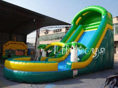 China Parque inflável verde da água das corrediças de água da categoria comercial para crianças à venda